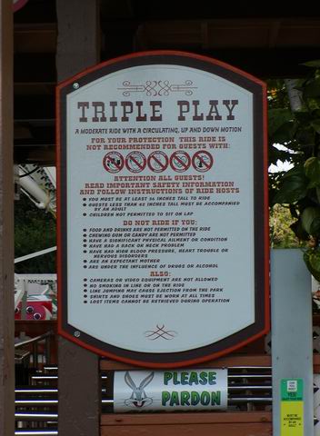 Six Flags Great America Ride Information - Triple Play