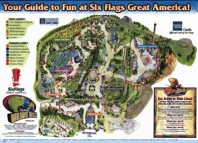 Six Flags Great America 2003 Map