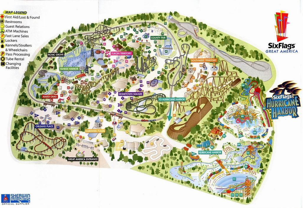 Six Flags Great America 2005 Map